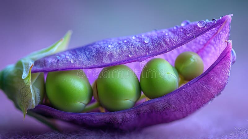 Purple Peas are Rich in Antacid. the Purple Pod is Half Open, There are ...