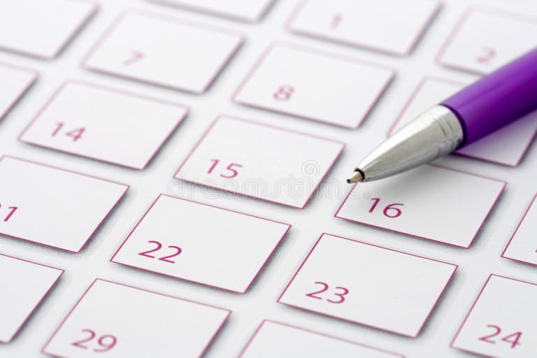 Purple Pen on calendar 2 stock photo. Image of planner - 5444178