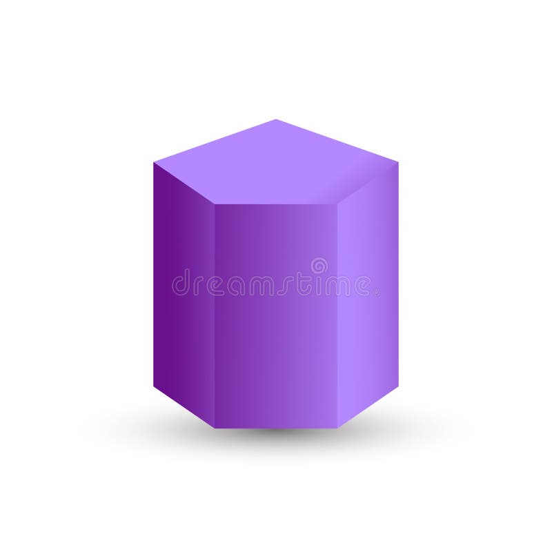 Purple Pentagonal Prism with Gradients and Shadow for Game, Icon, Package Design, Logo, Mobile ...