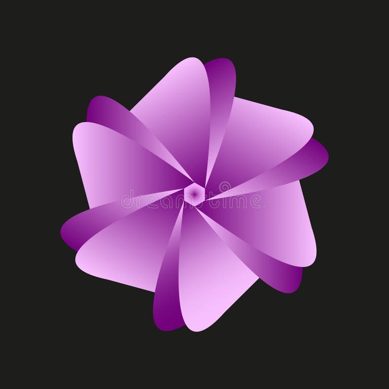 Purple Petal Shape. Abstract Flower Icon. Gradient Vector Element ...