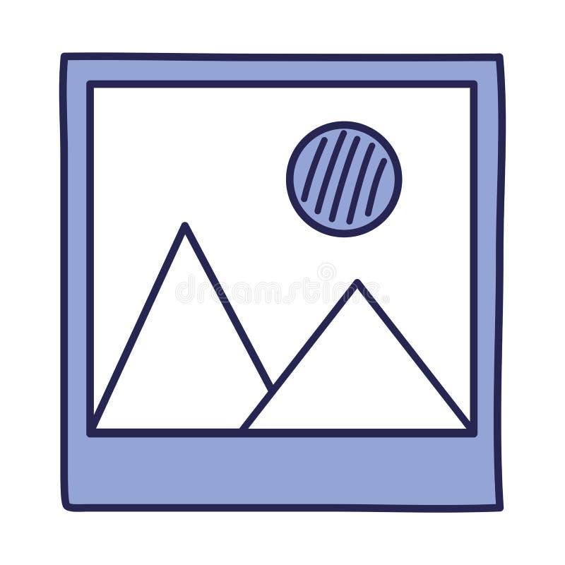 Purple picture icon stock vector. Illustration of pictogram - 253299332