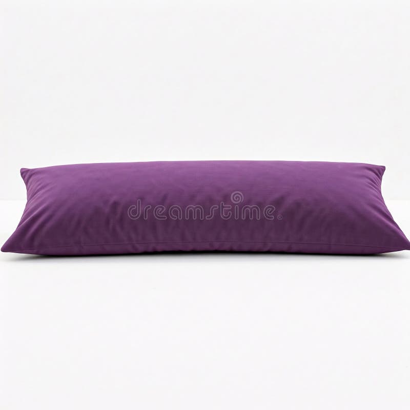 Purple Pillow Isolated on a White Background. 3d Rendering Front View ...