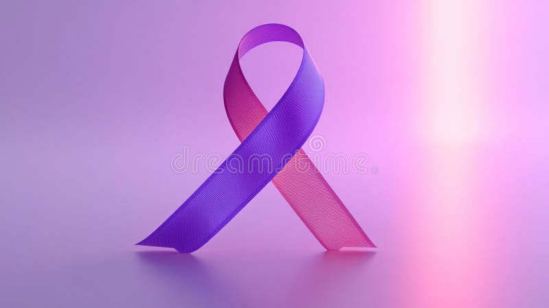 A Purple and Pink Awareness Ribbon Symbol Stock Illustration ...