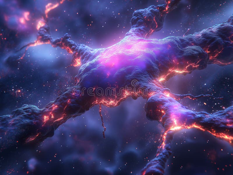 Purple Pink Brain Neuron stock illustration. Illustration of brain ...