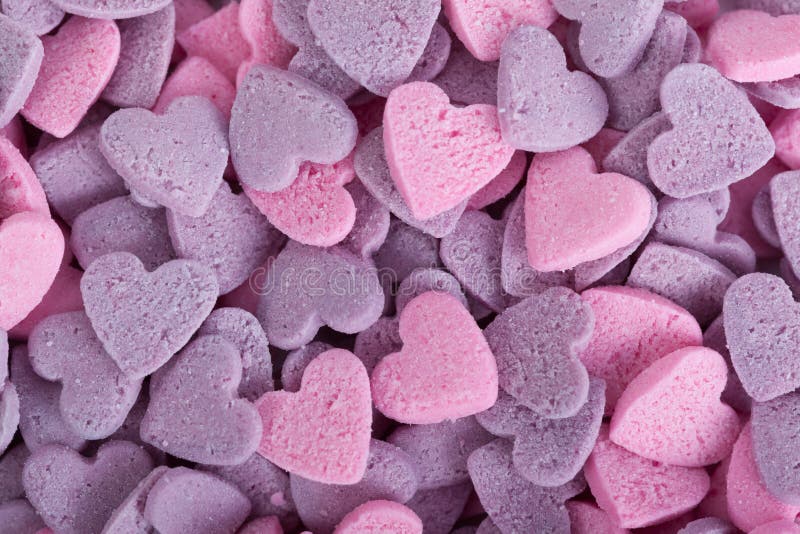 Purple and Pink Candy Hearts Stock Photo - Image of hearts, delicious ...
