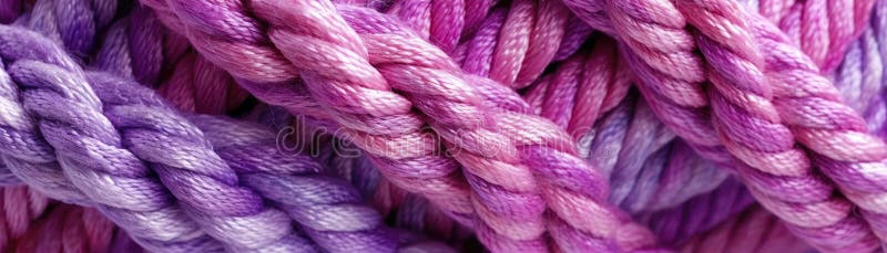 Purple Pink Close Up Very Detailed Pattern of Ropes Panoramic Banner ...