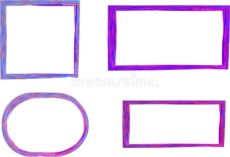 Purple Pink Colorful Scratch Scribble Pattern Abstract Shapes Frames ...
