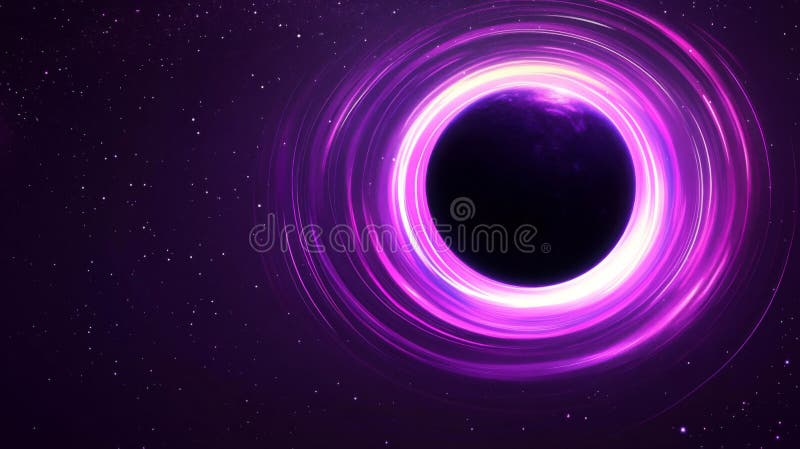 Purple and Pink Cosmic Black Hole in Space Stock Illustration ...