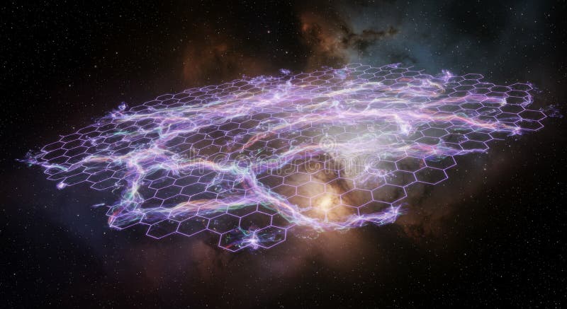 Purple and Pink Cosmic Nebula in Deep Space Stock Illustration ...