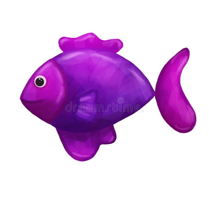 Purple pink fish stock illustration. Illustration of white - 180753323