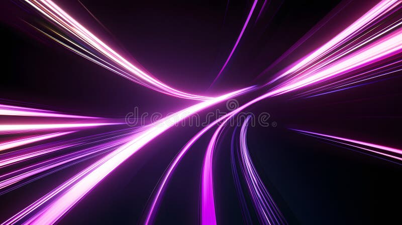Purple and Pink Glowing Light Trails, Dark Background, Minimal Layout ...