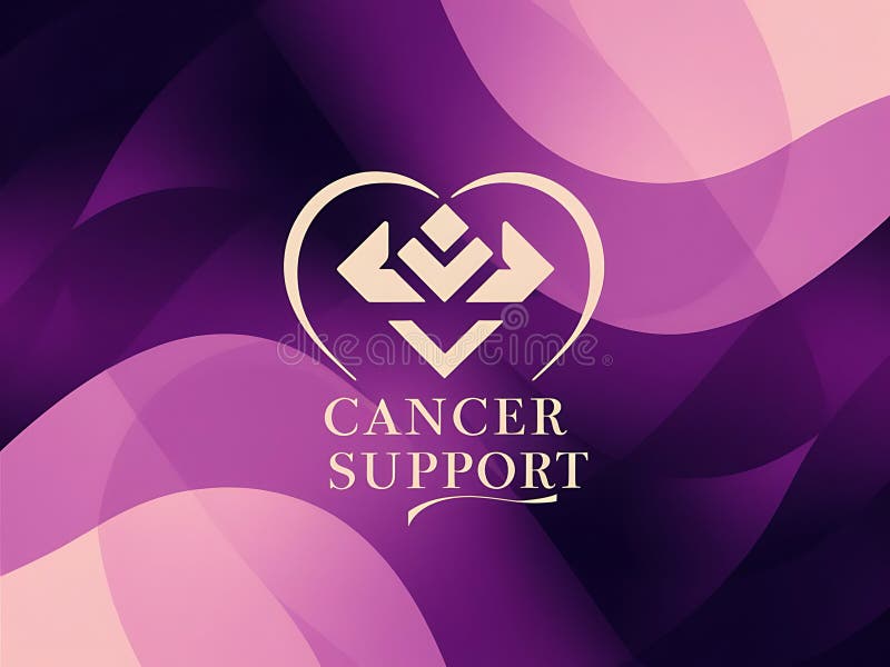 Purple and Pink Gradient Cancer Support Logo Stock Illustration ...