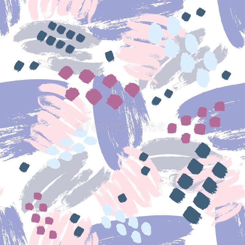 Purple Pink Hand Drawn Paint Lines Seamless Pattern Stock Vector ...