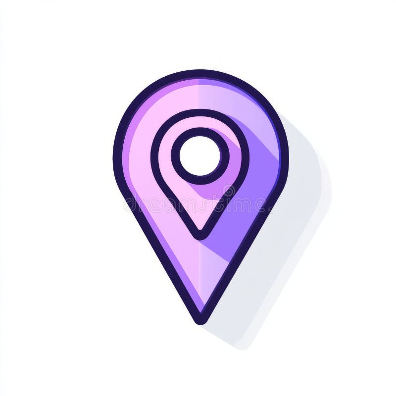 Purple and Pink Location Pin Icon Stock Illustration - Illustration of ...
