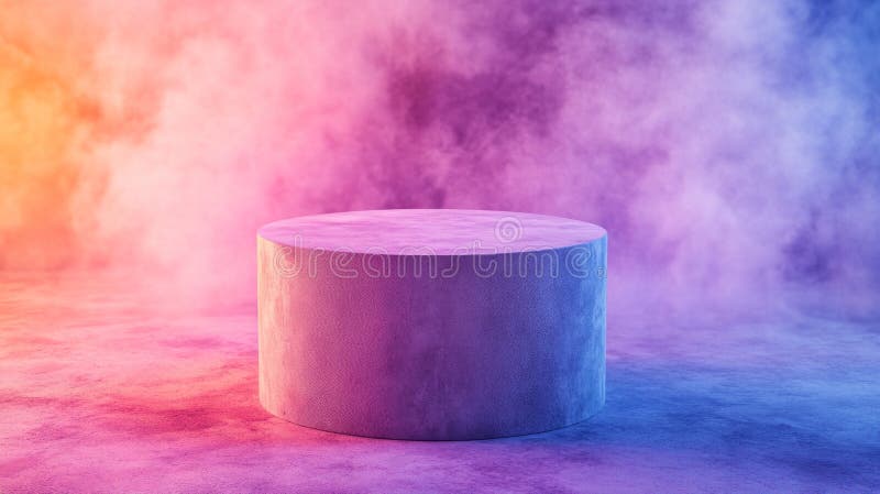 Purple Pink Orange Gradient Lit Cylindrical Product Display Platform ...