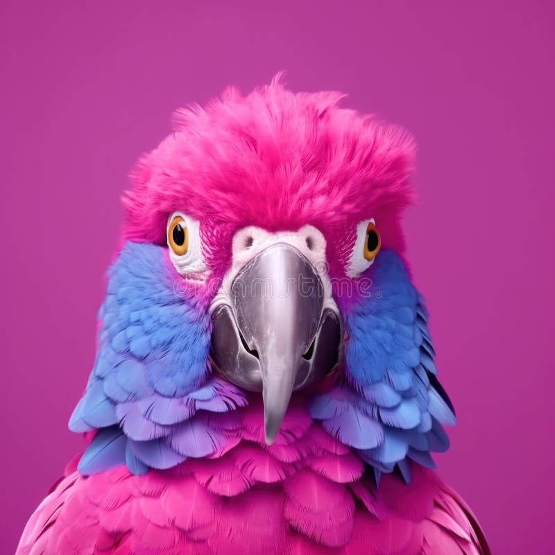 Purple and Pink Parrot Portrait Stock Image - Image of wing, bird ...