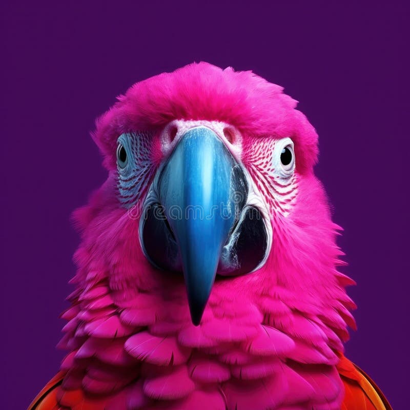 Purple and Pink Parrot Portrait Stock Photo - Image of macaw, head ...