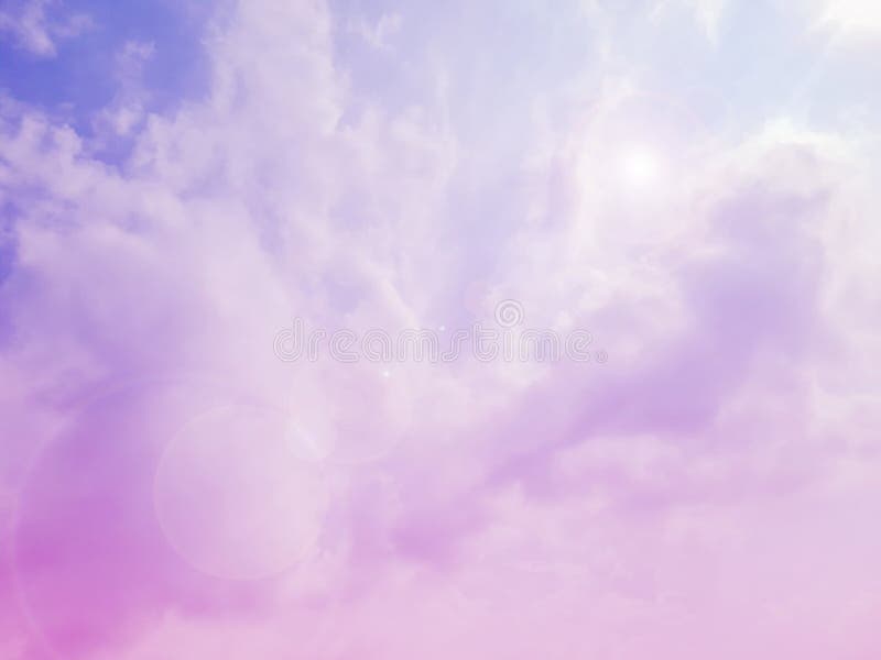 The Purple Pink Sky and Sunlight Shine Brightly Stock Image - Image of ...