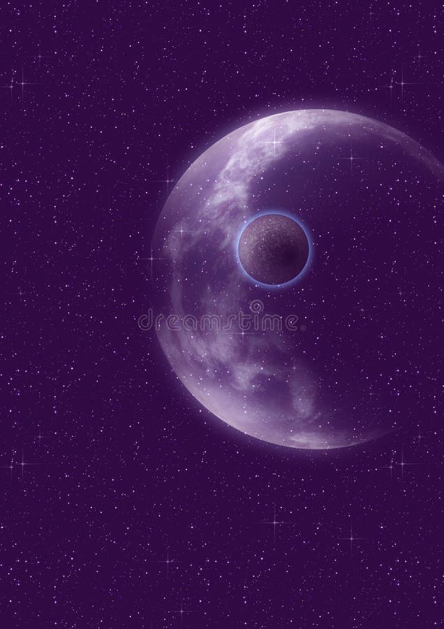 Purple planet in the space stock illustration. Illustration of abstract ...