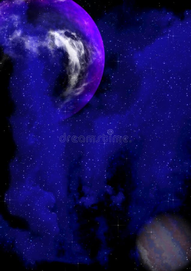 Purple planet in the space stock illustration. Illustration of night ...