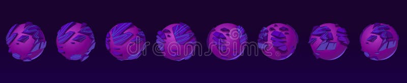 Purple Planet Turnaround Animation, Globe Rotation Stock Vector ...