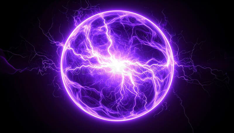 Purple Plasma Ball Energy Sphere Stock Illustration - Illustration of ...