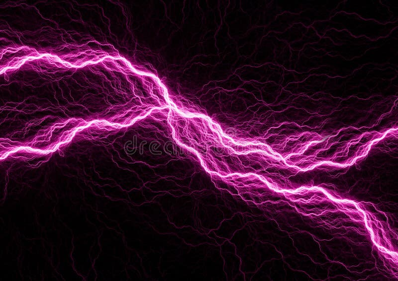Hot Purple Lightning, Abstract Plasma Background Stock Illustration ...