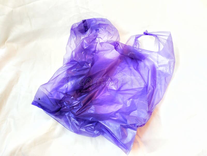 Purple Plastic Bag with White Background Stock Image - Image of ...