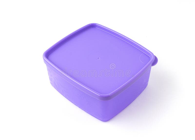 Purple Plastic Container Isolated on White Background Stock Photo ...