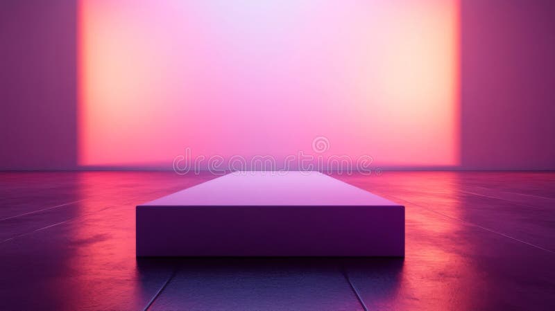 Purple Platform with Pink Neon Lighting Stock Illustration ...