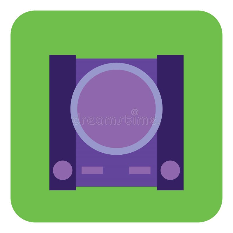 Purple playstation, icon stock vector. Illustration of playstation ...