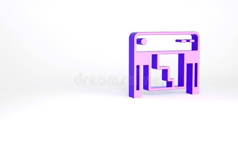 Purple Plotter Icon Isolated on White Background. Large Format ...