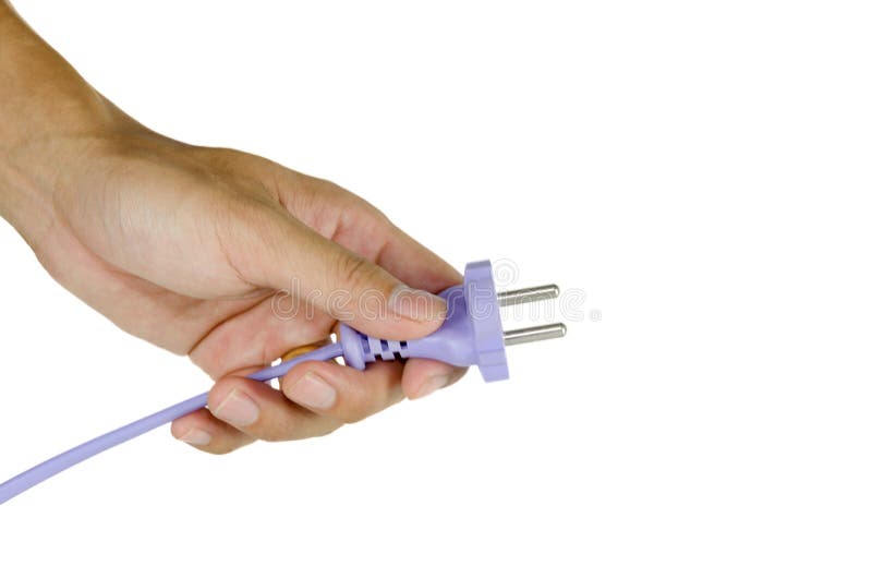 Purple Plug stock photo. Image of single, cord, electricity - 46042882