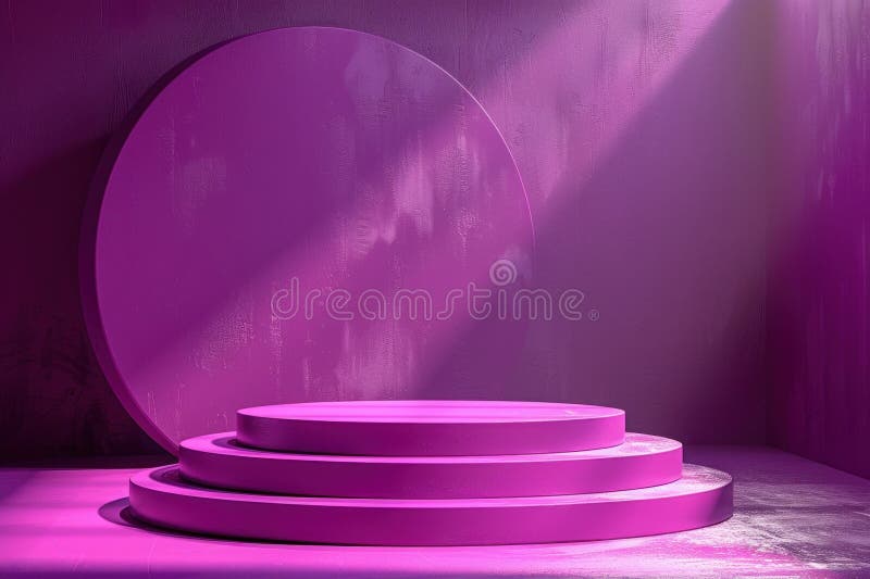 Purple Podium with Spotlight: Stylish Demonstration Stage Stock Photo ...