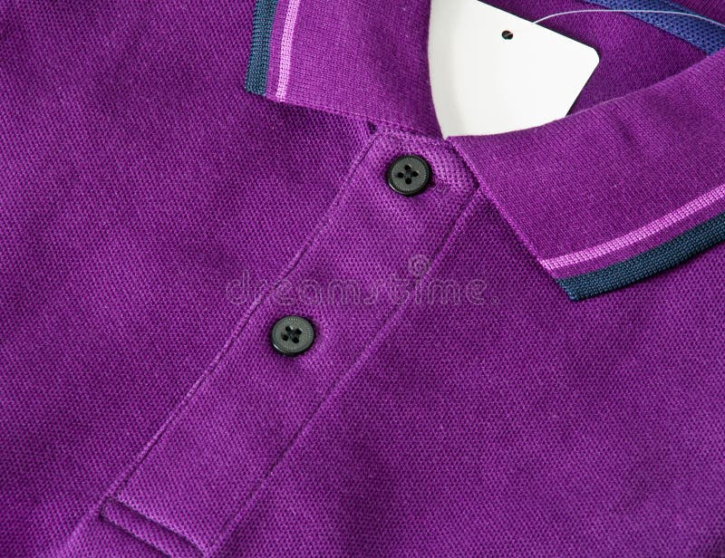 Purple Polo Shirt stock image. Image of button, front - 21444649