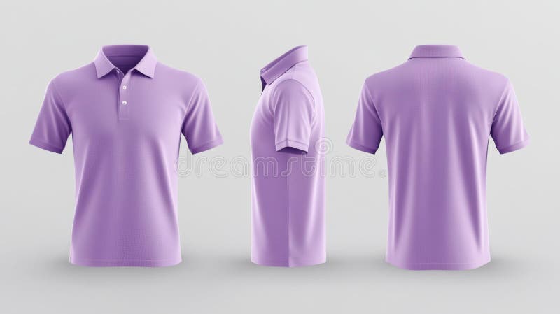 Purple Polo Shirt Three Angles Generative AI Stock Illustration ...
