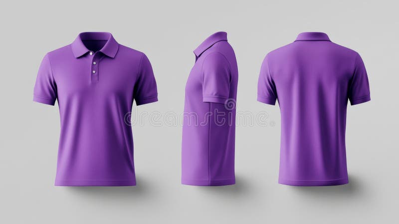 Purple Polo Shirt Three Views Generative AI Stock Illustration ...