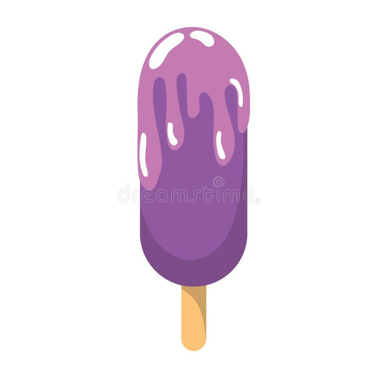 Purple Popsicle with Drip. Vector Stock Vector - Illustration of fruity ...