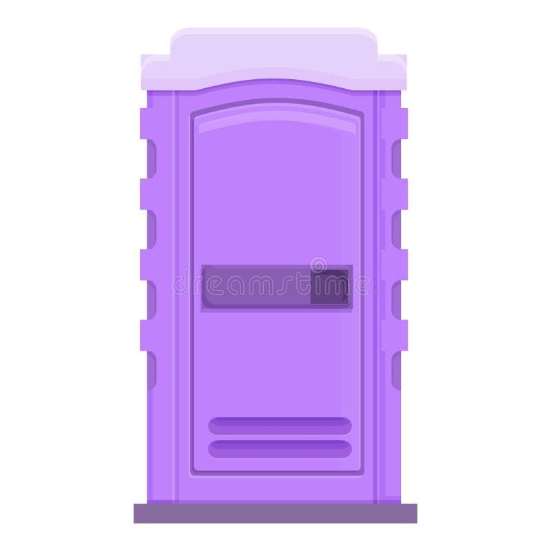 Purple Portable Toilet Standing Alone Stock Vector - Illustration of ...