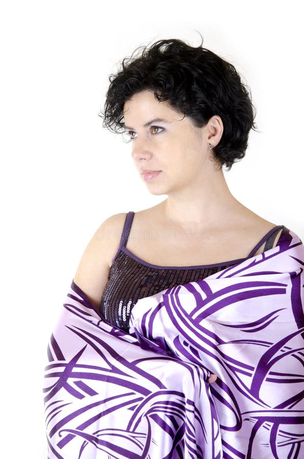 Purple portrait of a woman stock image. Image of short - 19152733