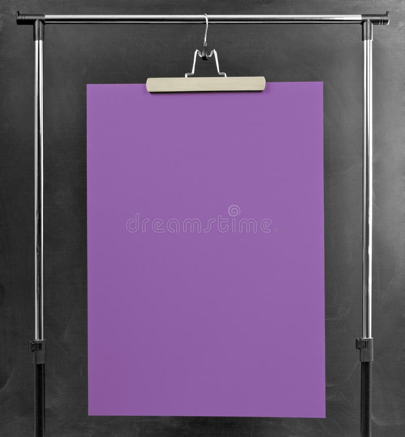 Purple Poster Hanging at a Clothes Rack. Stock Photo - Image of posters ...