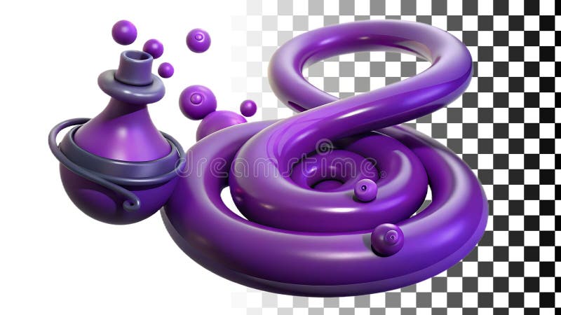 Purple Potion Bottle, Magic Elixir, Fantasy Item, Witch Design Element ...