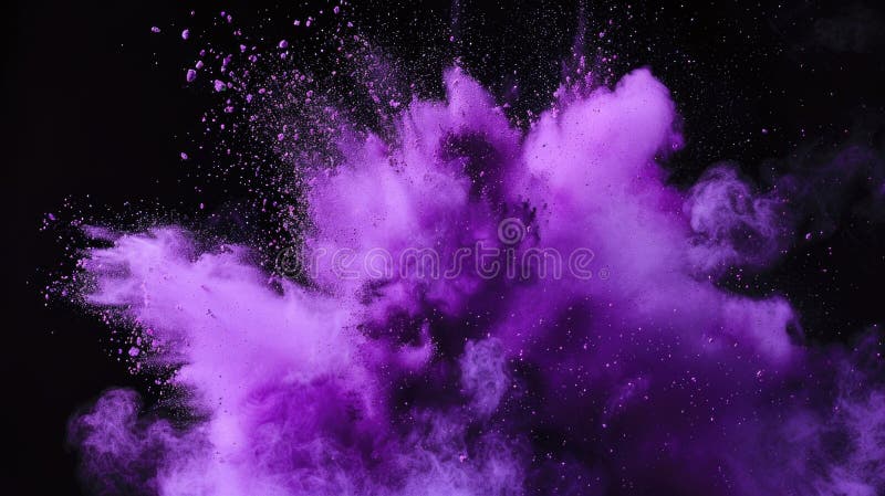 A Purple Powder Cloud Floating in the Air Stock Photo - Image of ...