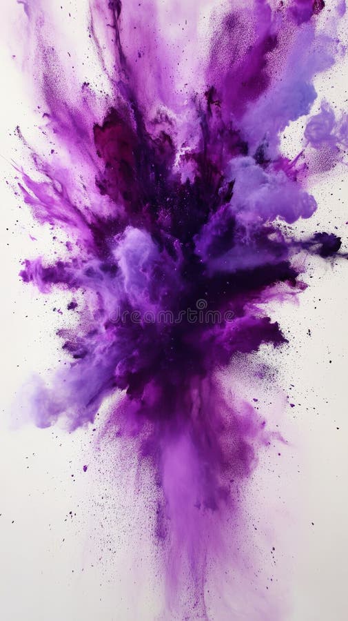 Purple Powder Explosion, Abstract Art on White Background. Color Burst ...