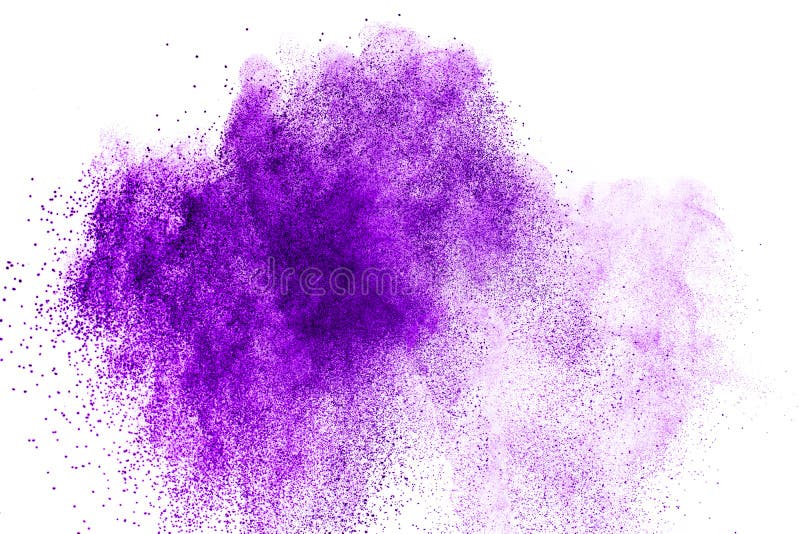 Purple Powder Explosion. Abstract Closeup Dust on Backdrop. Colorful ...