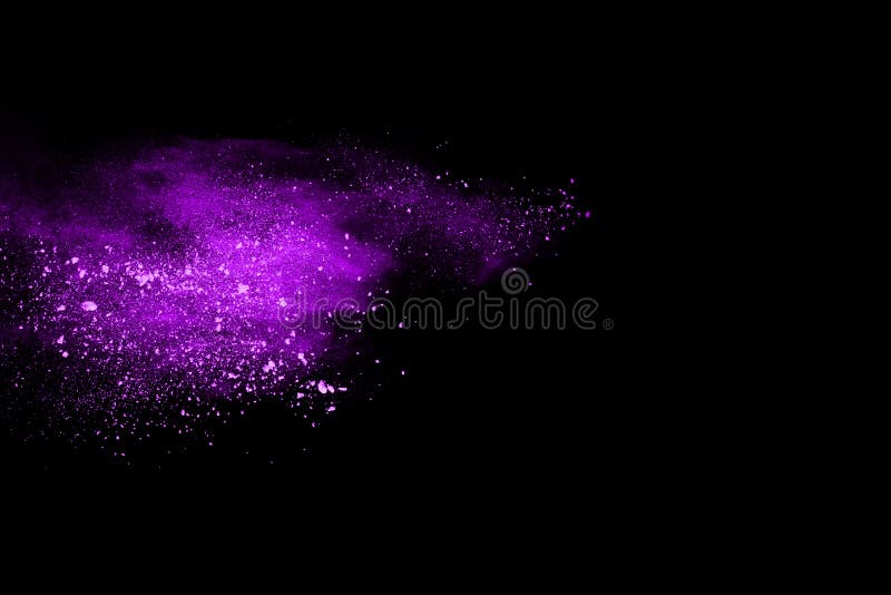 Purple Powder Explosion on White Background. Stock Image - Image of ...