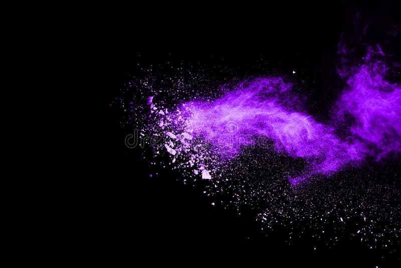 Purple Powder Explosion on White Background. Stock Image - Image of ...