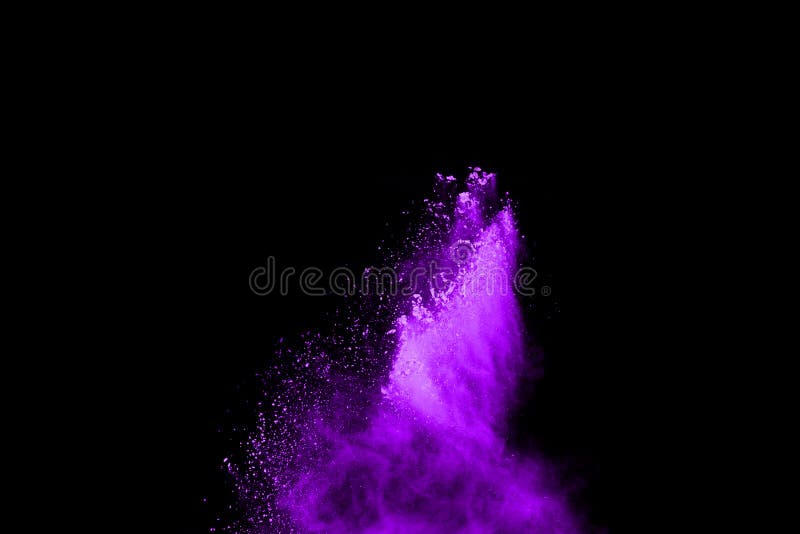 Purple Powder Explosion on White Background. Stock Image - Image of ...
