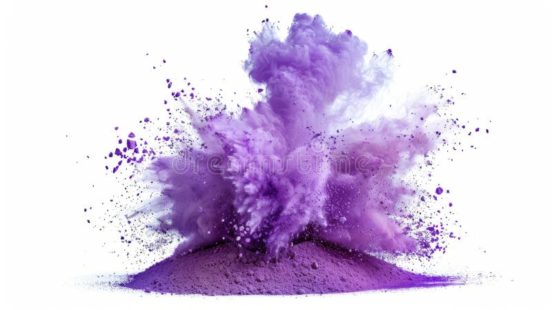 Purple Powder Explosion Creating a Vibrant Cloud in a Studio Setting ...