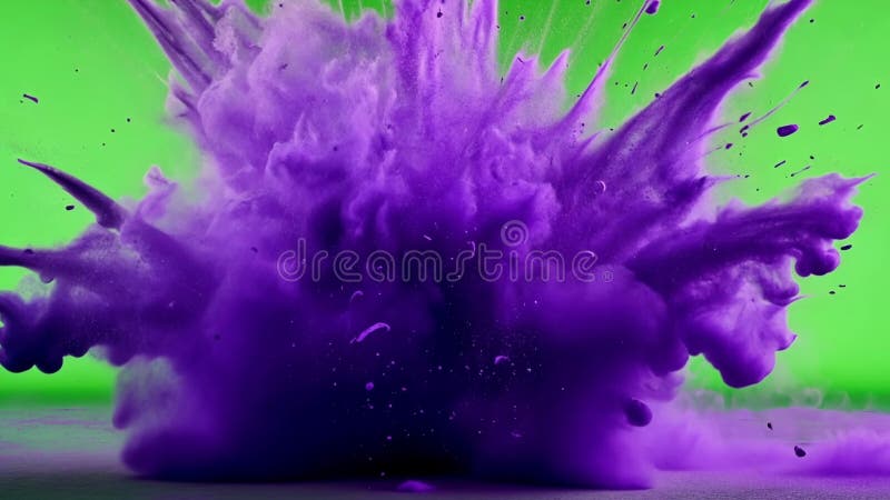 Purple Powder Explosion on Green Screen Background Stock Footage ...